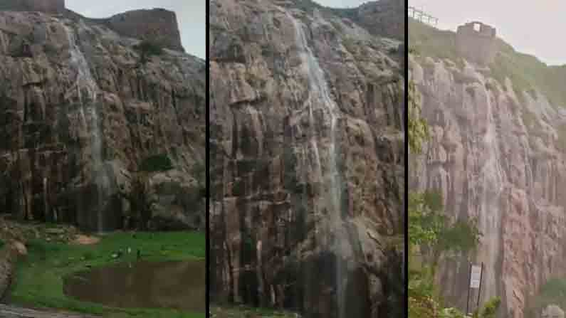 After 10 years honnamana falls overflow by heavy rain in davanagere ...