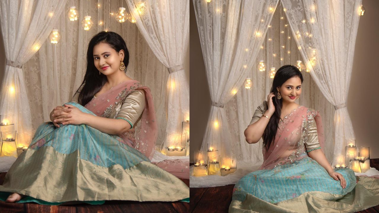 Actress Amulya Shares Photo with Light on Deepavali | ದೀಪಗಳ ಮಧ್ಯೆ ...
