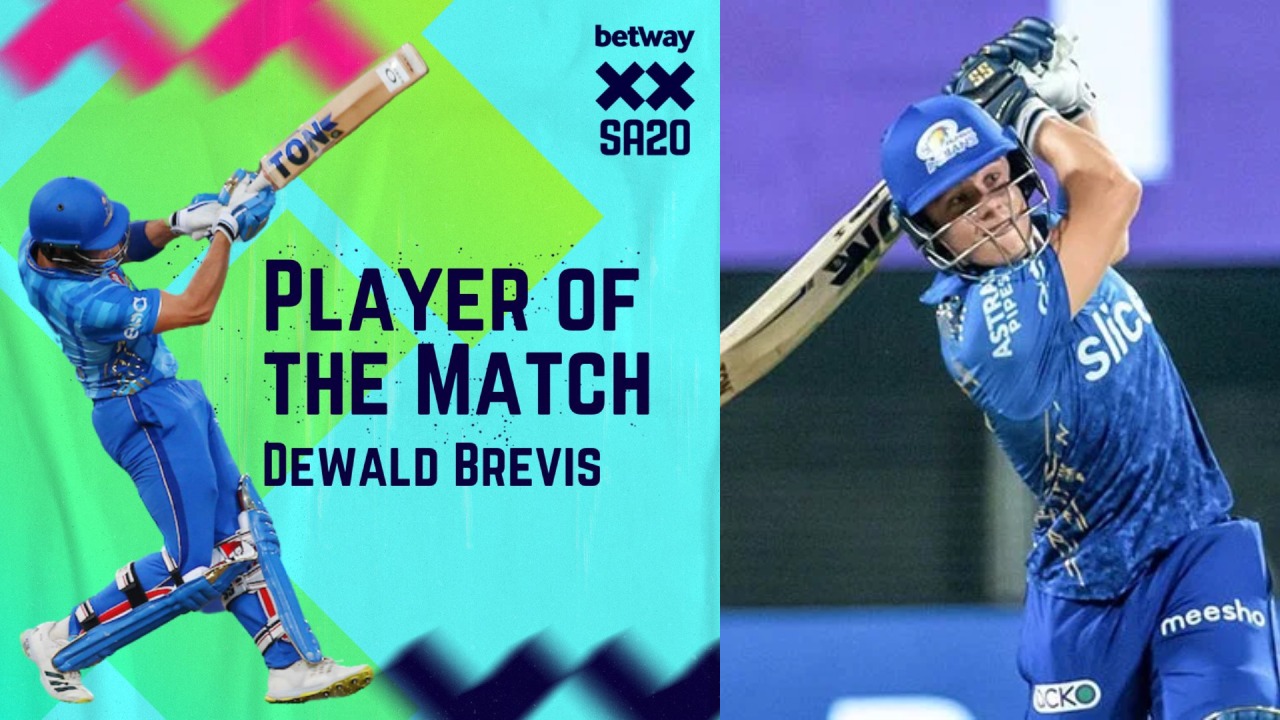 Dewald brevis blistering fifty in sa20 league mi capetown won tne match ...